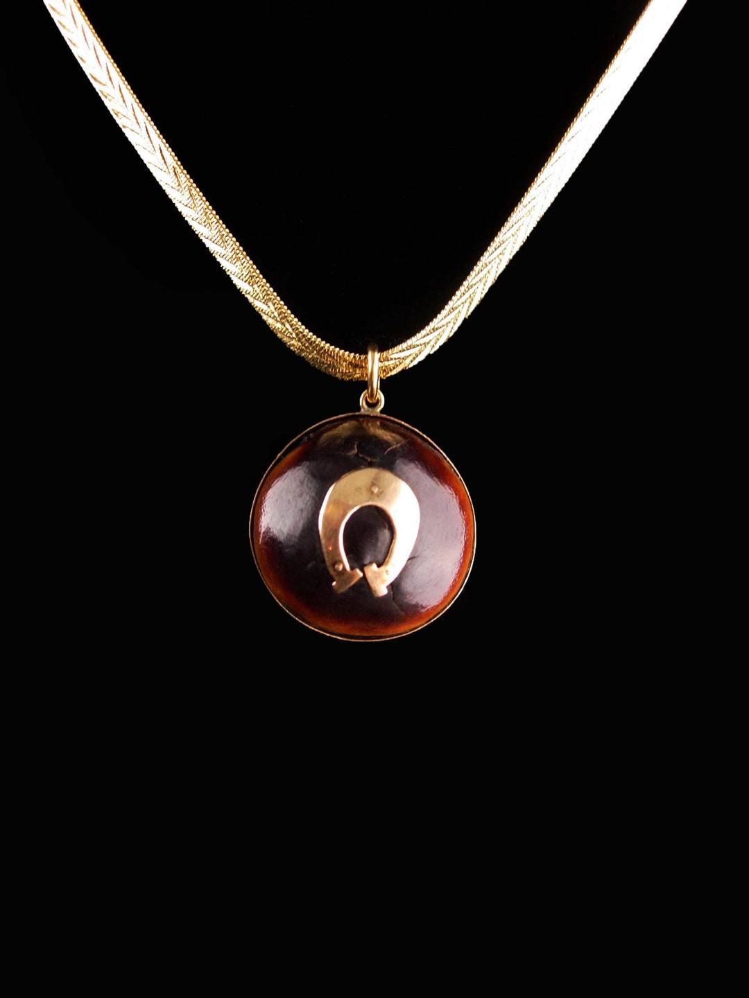 Antique Hawaii Rose Gold Pendant - Vintage Good Luck Horseshoe Fob ...