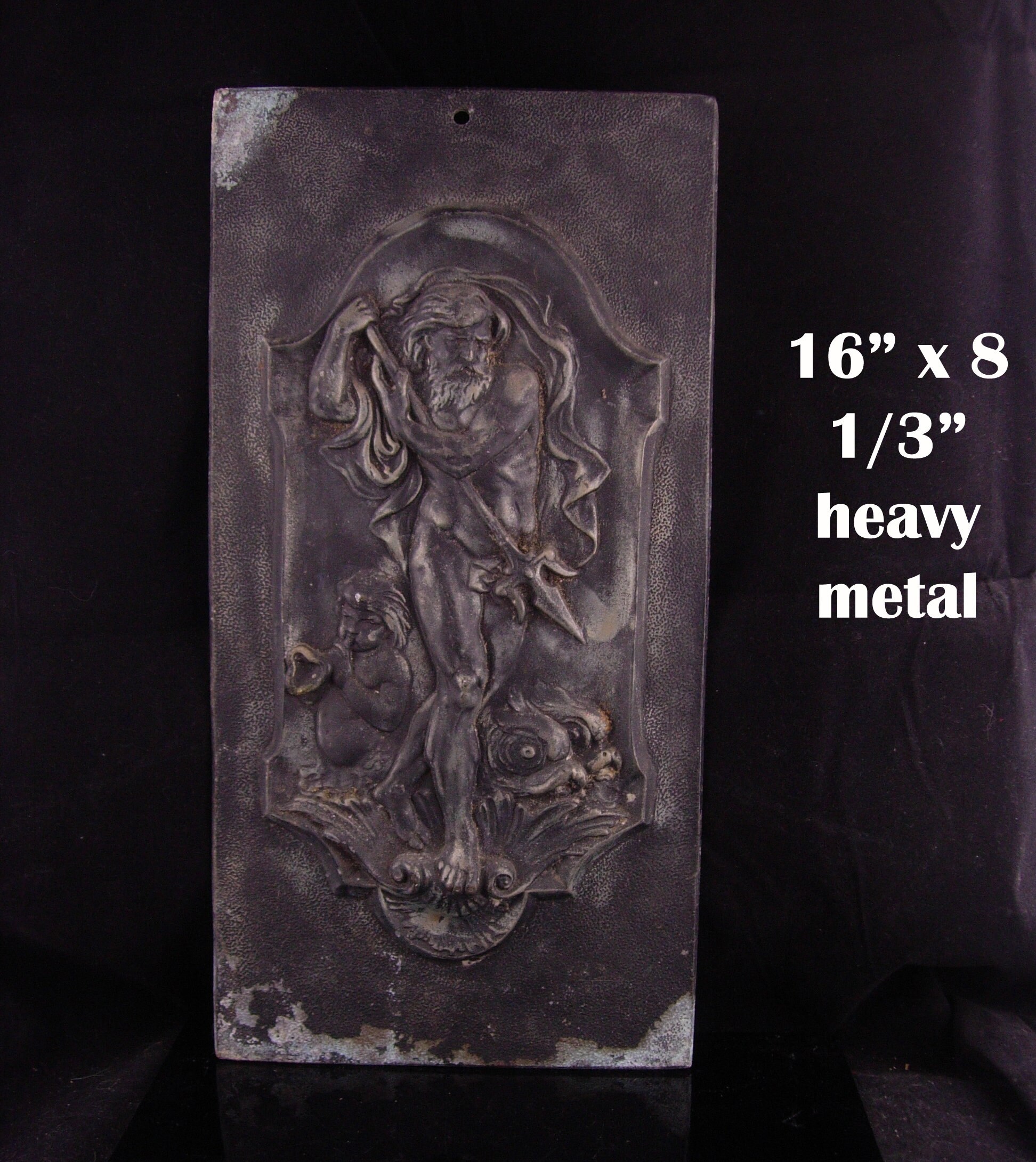 Neptune Antique Relief Plaque Greek God & Cherub 16 - Etsy