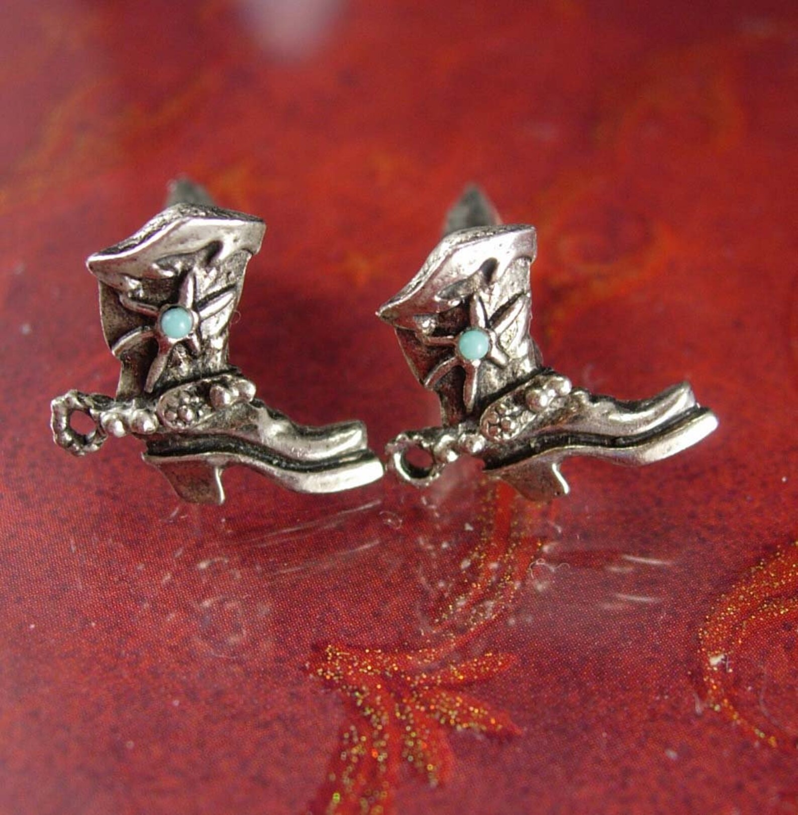 Western Cuff links silver Cowboy Boot Cufflinks Vintage | Etsy