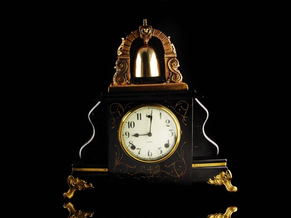 Big Antique 1913 Gilbert Mantle Clock curfew bell unusual | Etsy