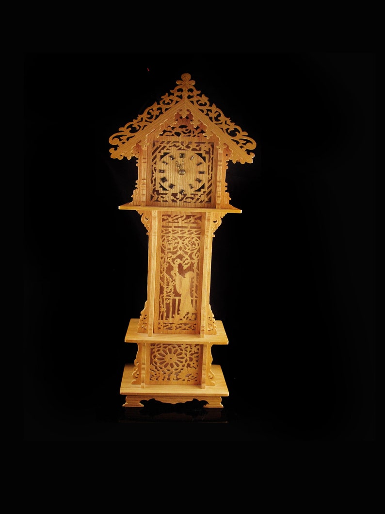 Tall Fretwork Mantle Clock Small Grandfather Design | Etsy