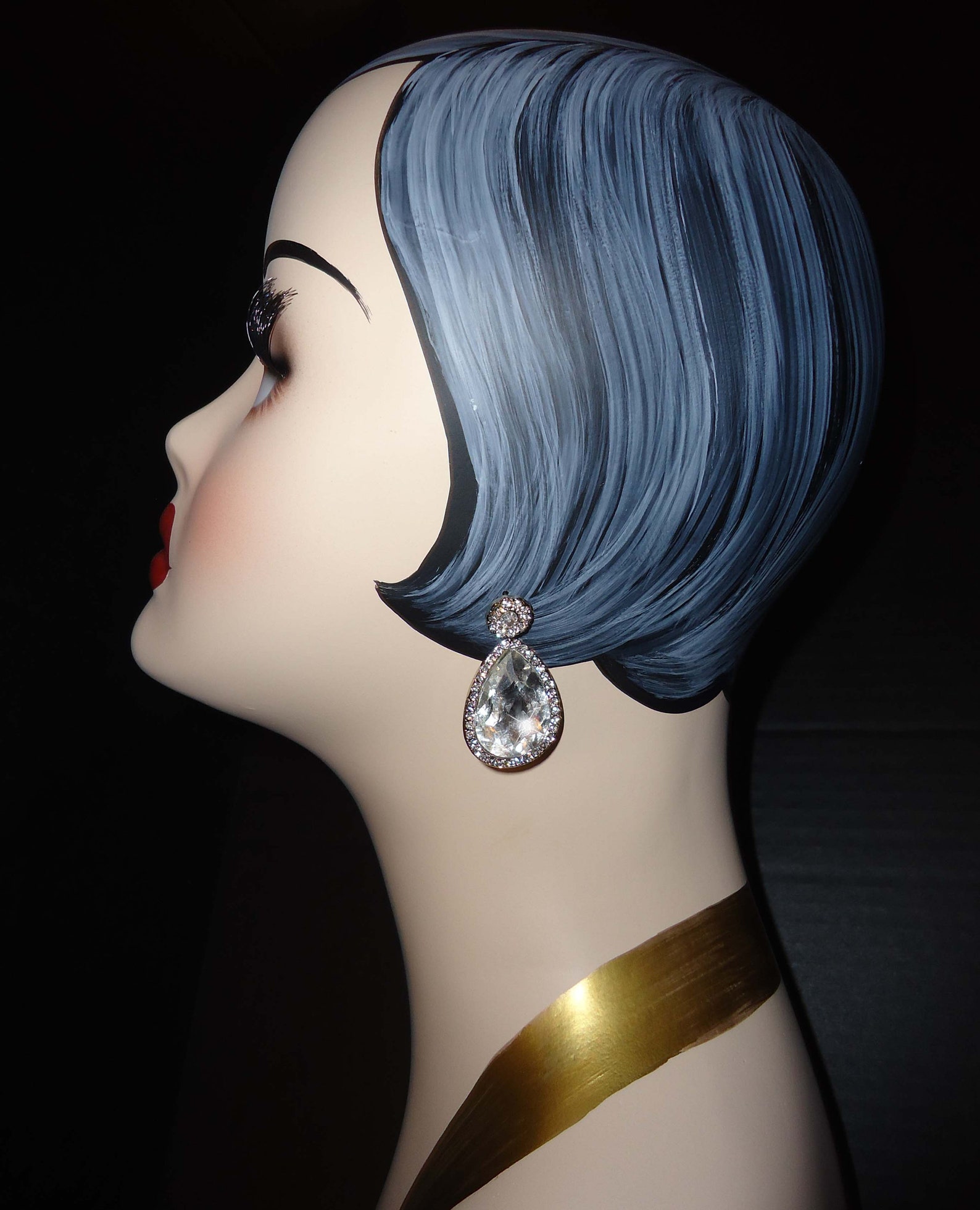 Huge Earrings Bright DIAMOND Like Dazzling Large Drops Pierced - Etsy