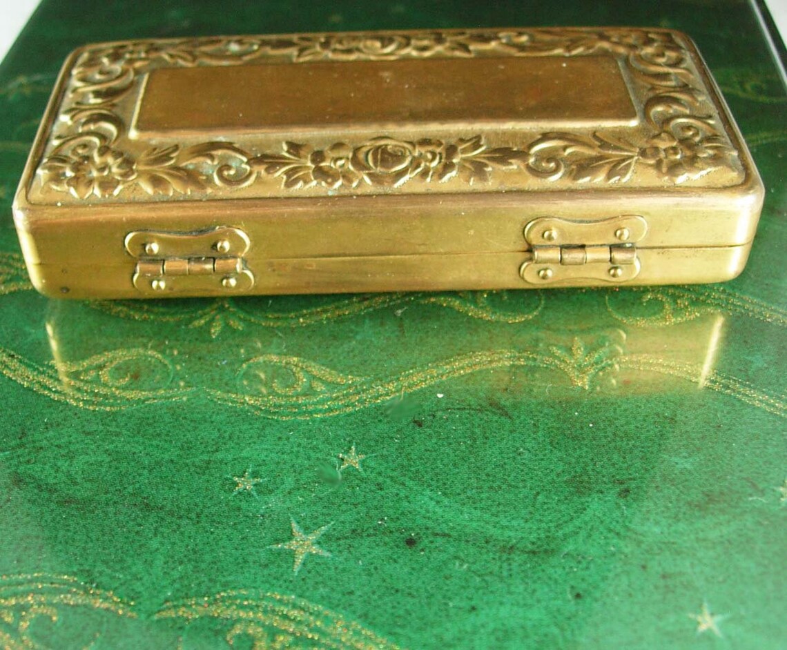 Antique Snuff Box Miniature Hinged Lid Victorian Relief Gilt - Etsy