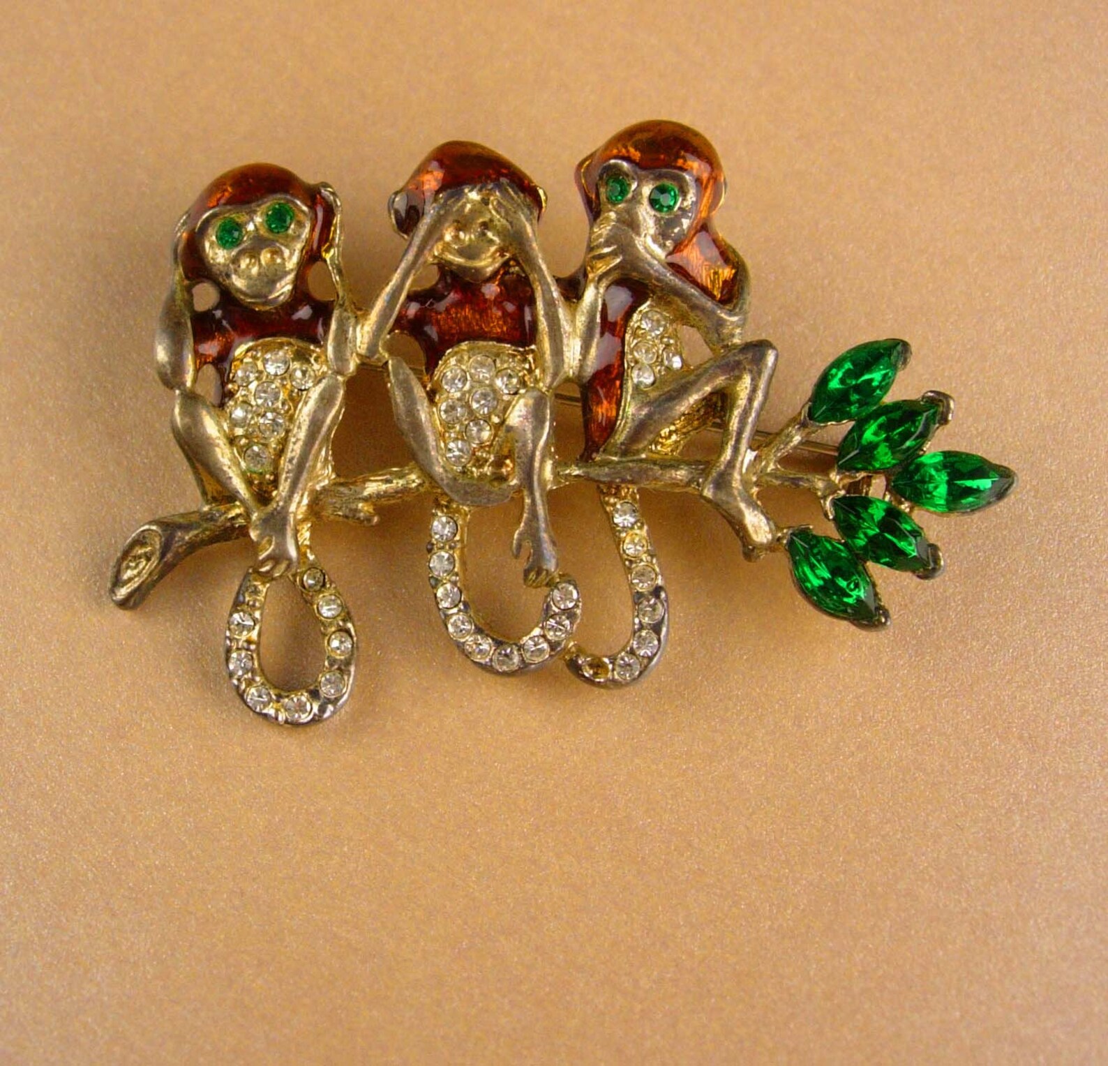 Vintage Monkey Brooch Enamel Monkey Pin Whimsical Gift - Etsy