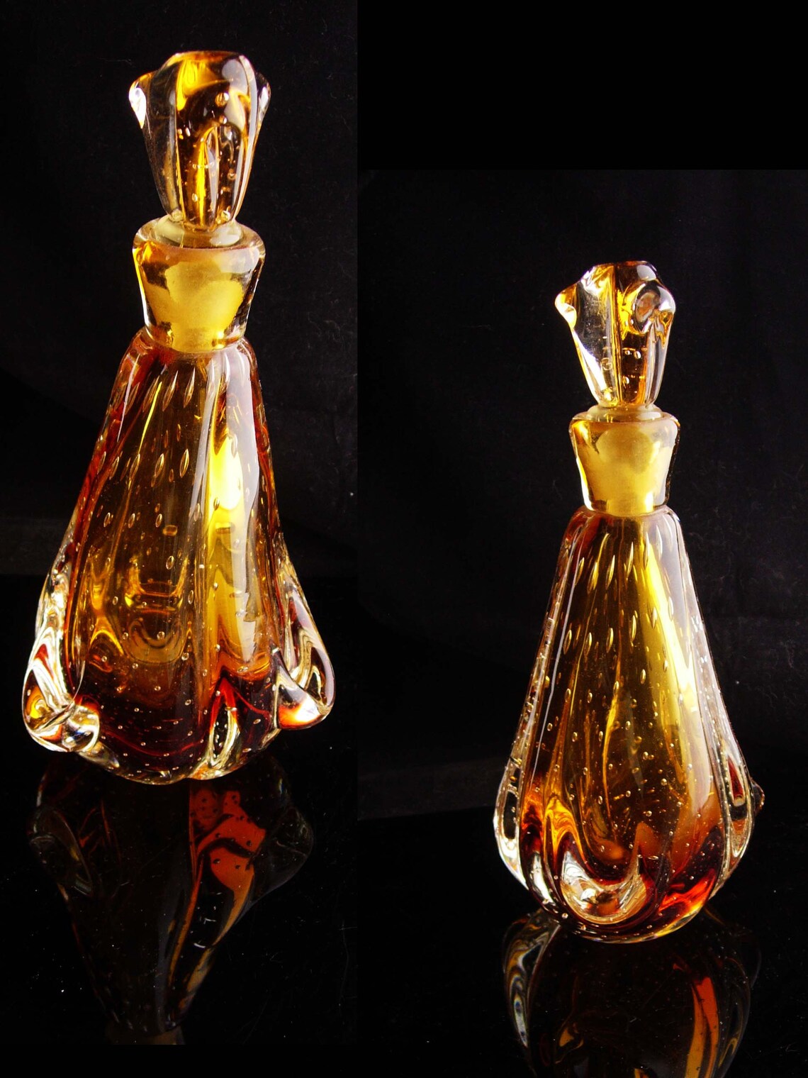 Whitefriars BIG Perfume / Controlled Bubbles Art Glass / Amber | Etsy