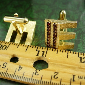 Rhinestone Cufflinks Letter E Cufflinks Monogrammed Cufflinks Vintage ...