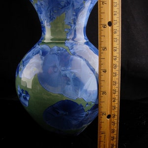Vintage Phil Morgan Pottery rare blue crystalline vase | Etsy