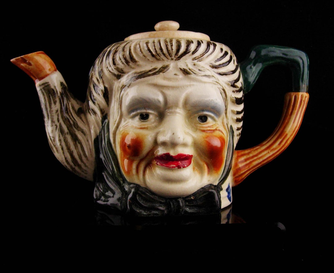 Large Vintage Toby Teapot / Made in Japan / 5 Grandmother / Character ...