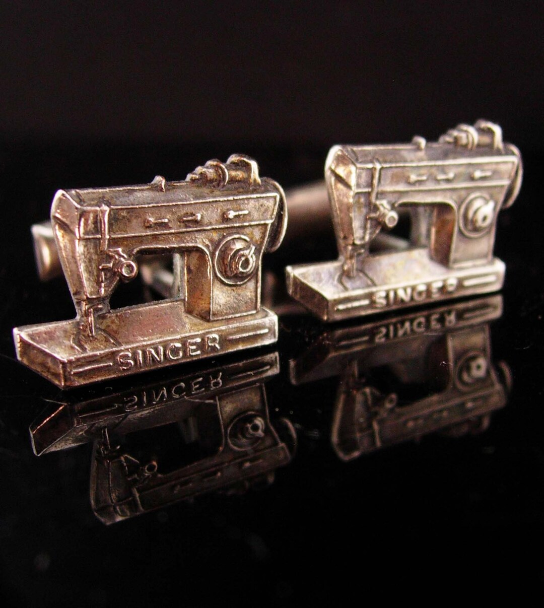 SEWING Machine Cufflinks Vintage Singer Tailor Seamstress Crafter Quilt ...
