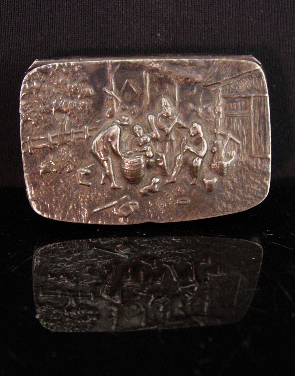 Antique European Snuff Box Hidden Compartment Sterling - Etsy