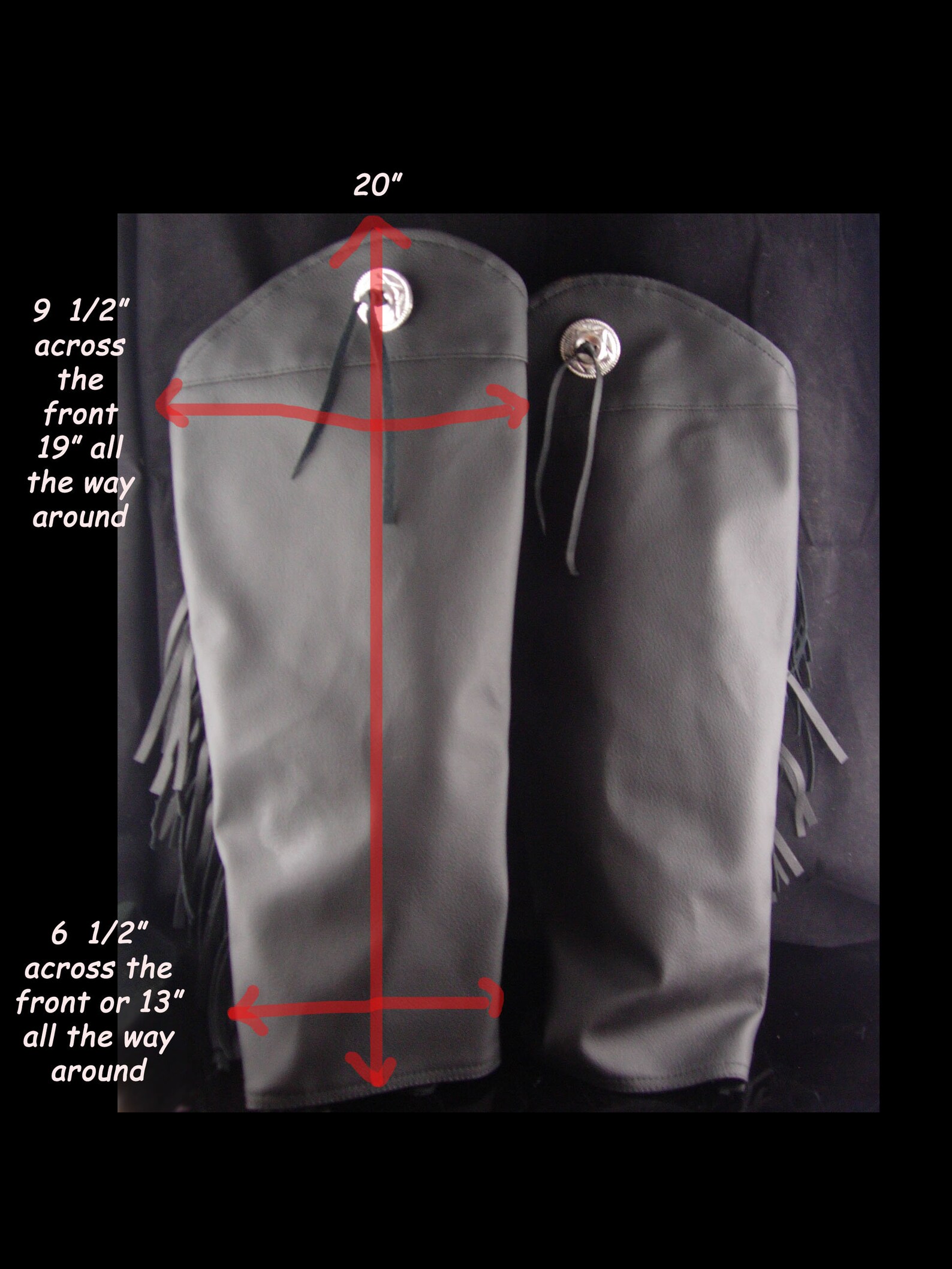 Sturgis Leather biker half chaps fringe zipper leg | Etsy