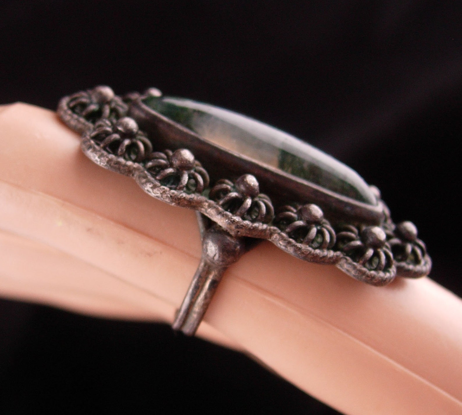 Vintage Haunted Picture Agate Ring Ancient Medieval Design - Etsy