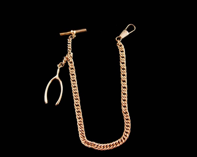 Mens Watch Chain - Horseshoe Fob / Good Luck Gift - Victorian Vest ...