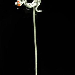 Antique Sterling Snake STICKPIN Red Jeweled Serpent Egyptian Revival ...