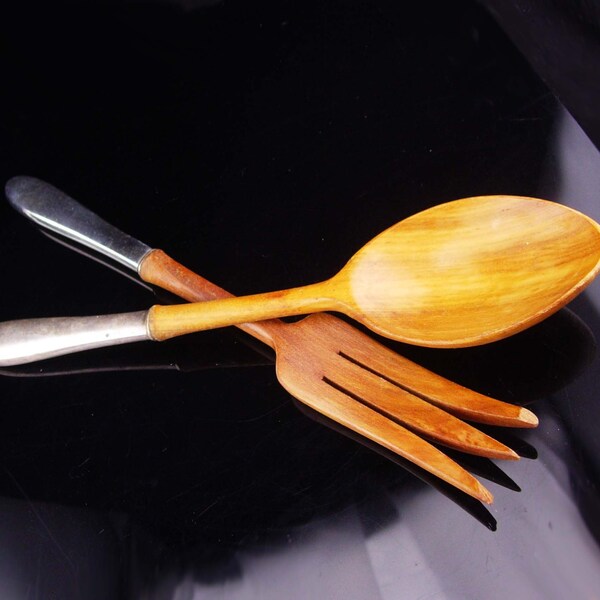 Wood Handle Spoon Vintage - Etsy