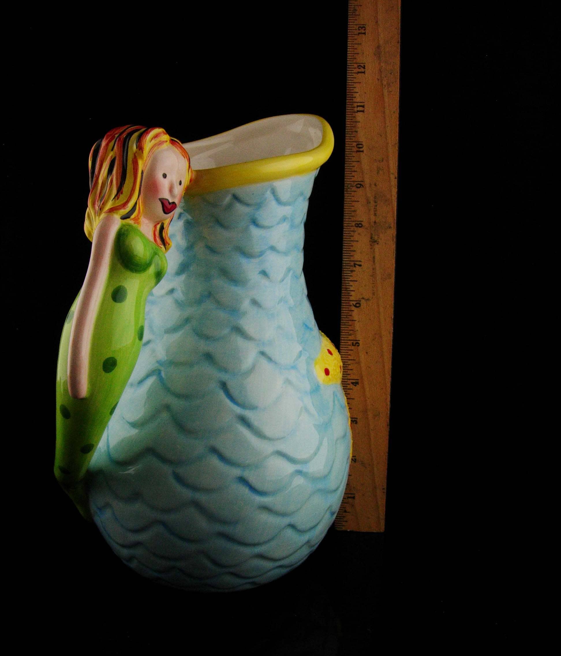 Hand Painted Mermaid 11 Nautical Starfish Pitcher - Etsy