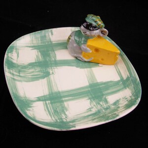 Mouse Bandit Vintage Cheese Dish Novelty Handmade Ceramic Tray Masked ...