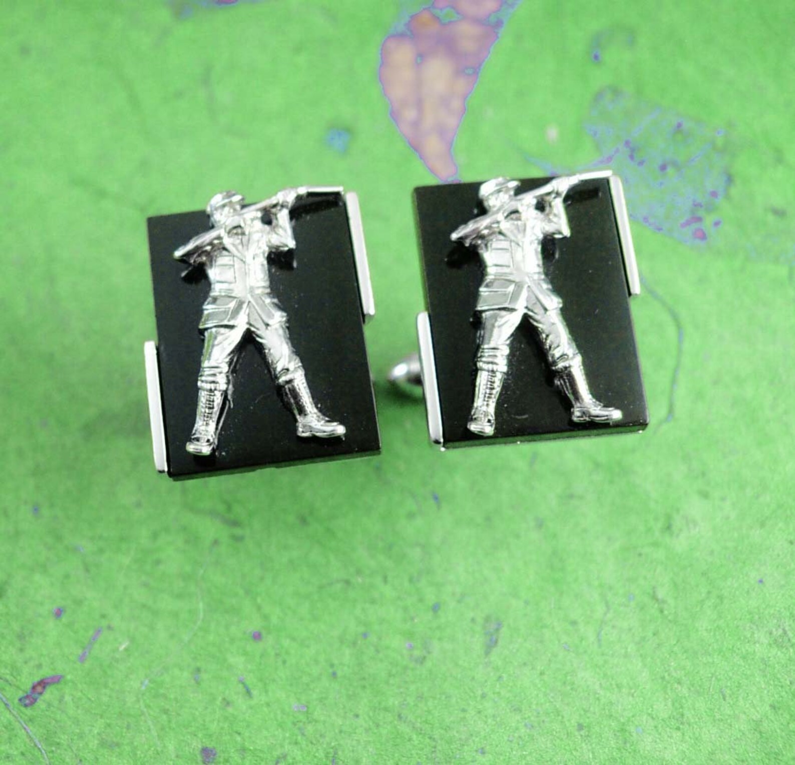 Unusual Hunting Gun Cufflinks Figural Man Rifle Game Warden - Etsy