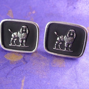 Huge French POODLE Cufflinks Vintage Show Dog Cuff Links Grande ...
