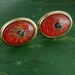 Vintage RED Cufflinks Spider Cufflinks Black Web Spooky Cross Inside ...
