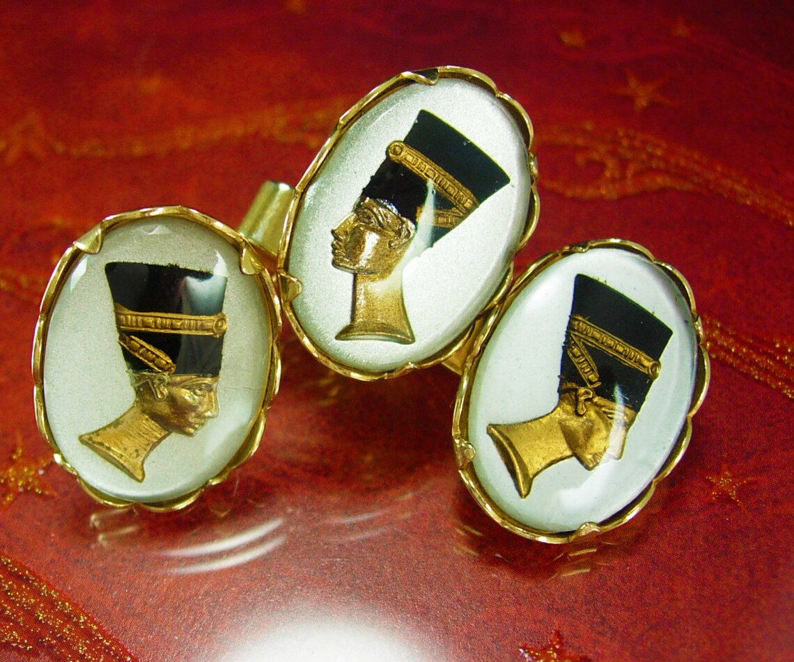 Queen Nefertiti Head Ancient Cufflinks Vintage Egyptian Tie - Etsy