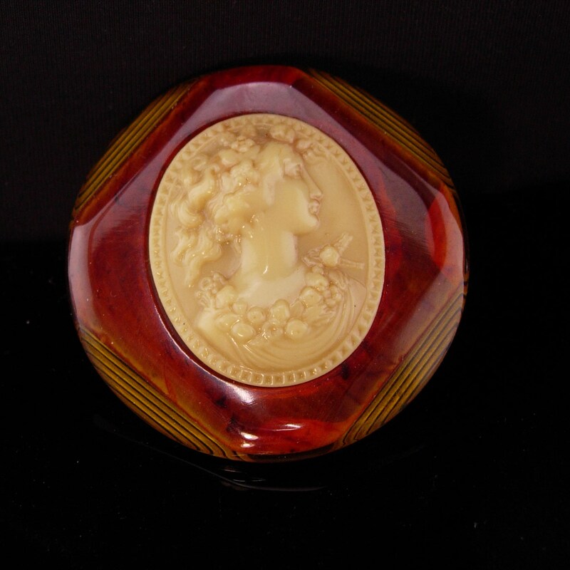 Black Bakelite Cameo - Etsy