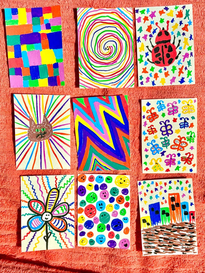 ACEO Original Painting | Mini Art Card | ATC Painting | Abstract ...