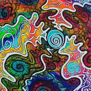 Doodle Portal // Original Intuitive Trippy Doodle Painting by Raine - Etsy