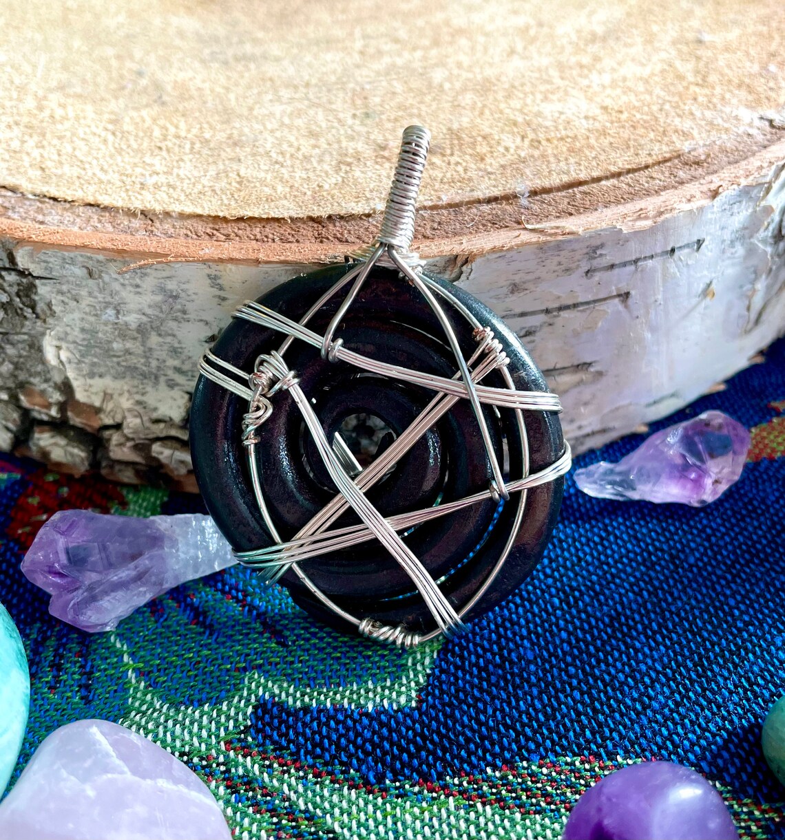 Pentagram Wire Wrapped Pendant // Witch Woman Blacksmith Forged ...