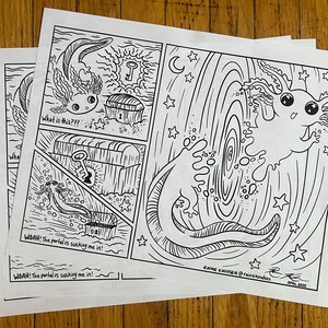 Axolotl Magic Portal Colouring Page!! Digital Download Coloring Page of ...