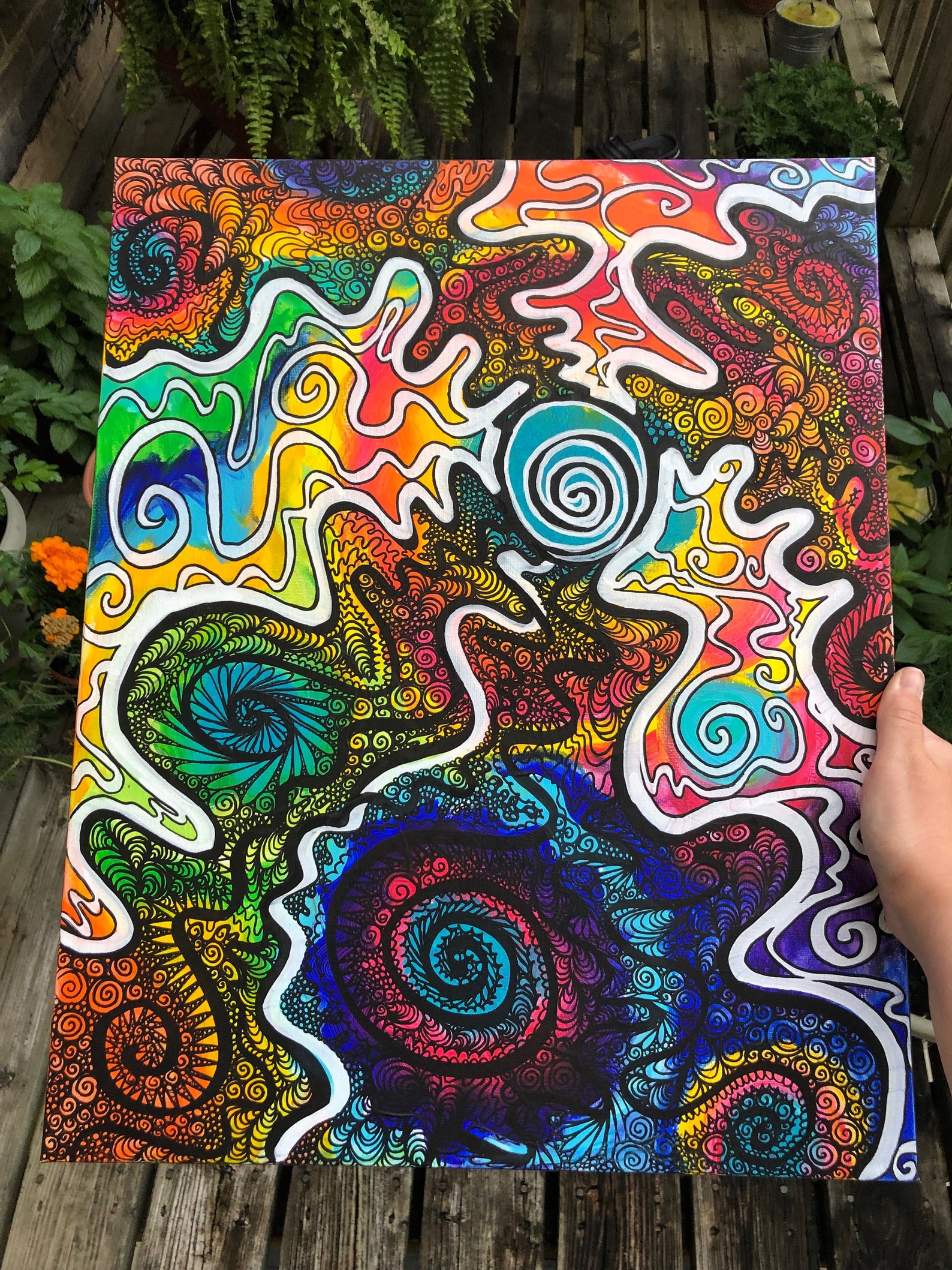 Doodle Portal // Original Intuitive Trippy Doodle Painting by - Etsy