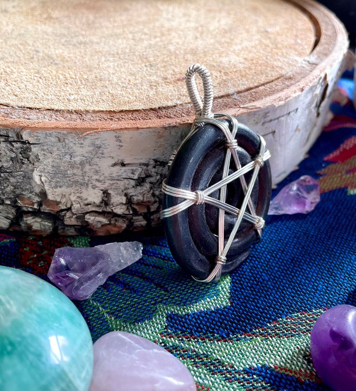 Pentagram Wire Wrapped Pendant // Witch Woman Blacksmith Forged ...