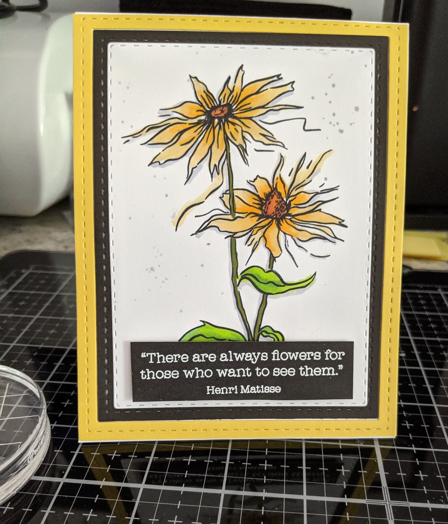 General Note Card of Yellow Flowers - Etsy