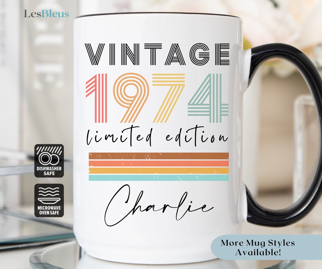 Vintage 1974 50th Birthday Mug, Vintage 1974 50th Birthday Gift, 50th ...