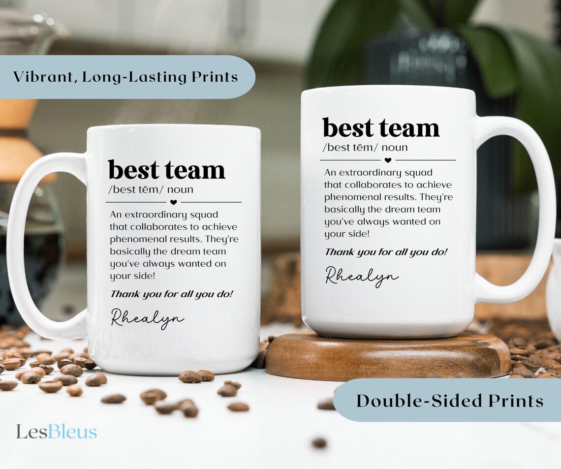 Personalized Team Mug, Secret Santa Office Gift, Custom Team Definition ...