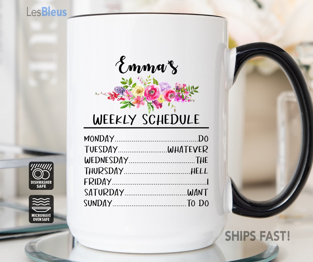 Retirement Schedule Mug, Retirement Mug Gifts for Women, Retirement Mug ...