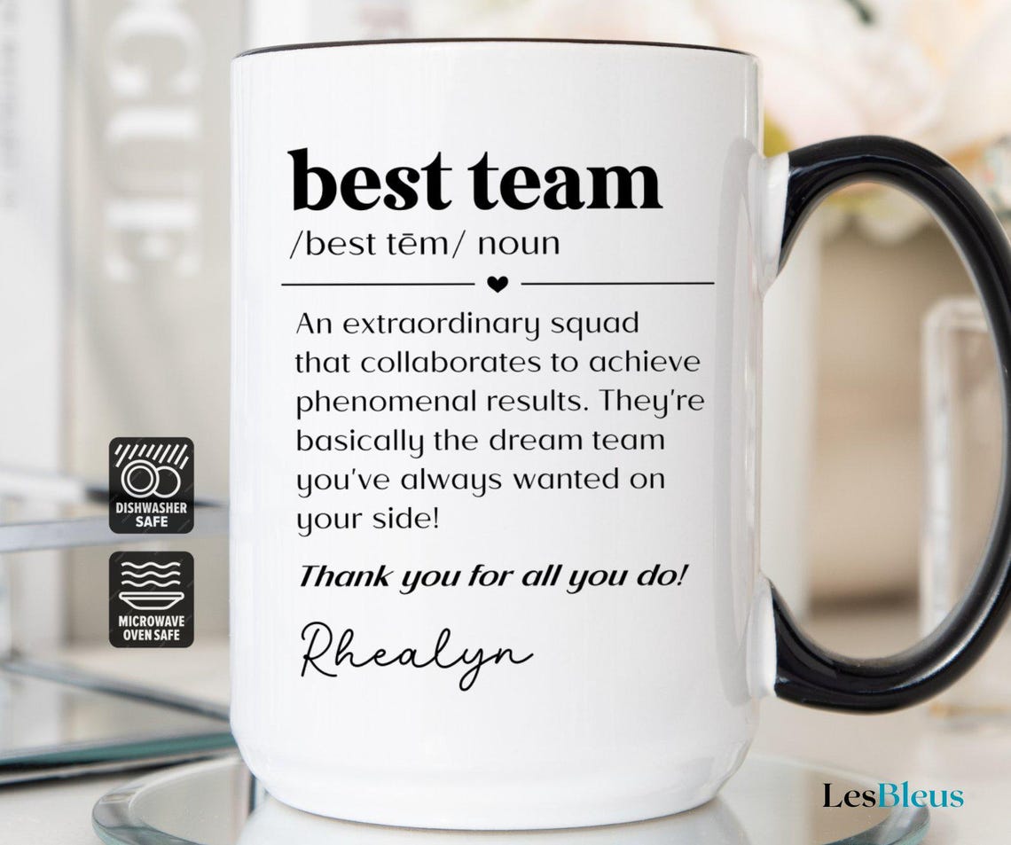 Personalized Team Mug, Secret Santa Office Gift, Custom Team Definition ...