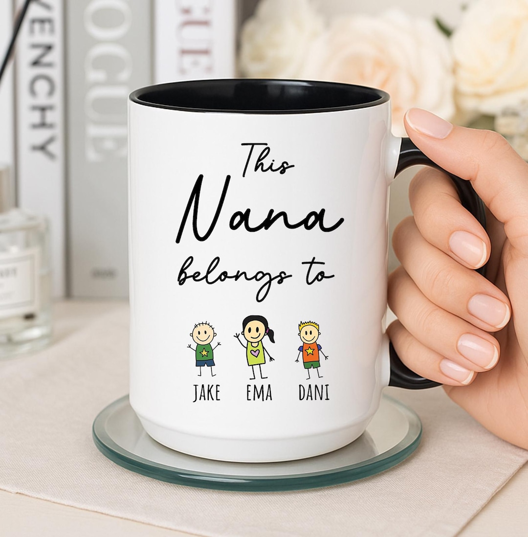 Nana Mug With Kids Names, Nana Mug Personalized, Nana Gift, Nana ...