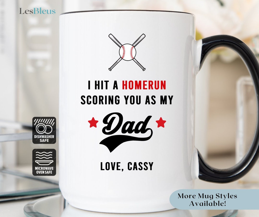 Scoring Homerun as My Dad Mug, Personalized Dad Gif Mug, Father's Day ...