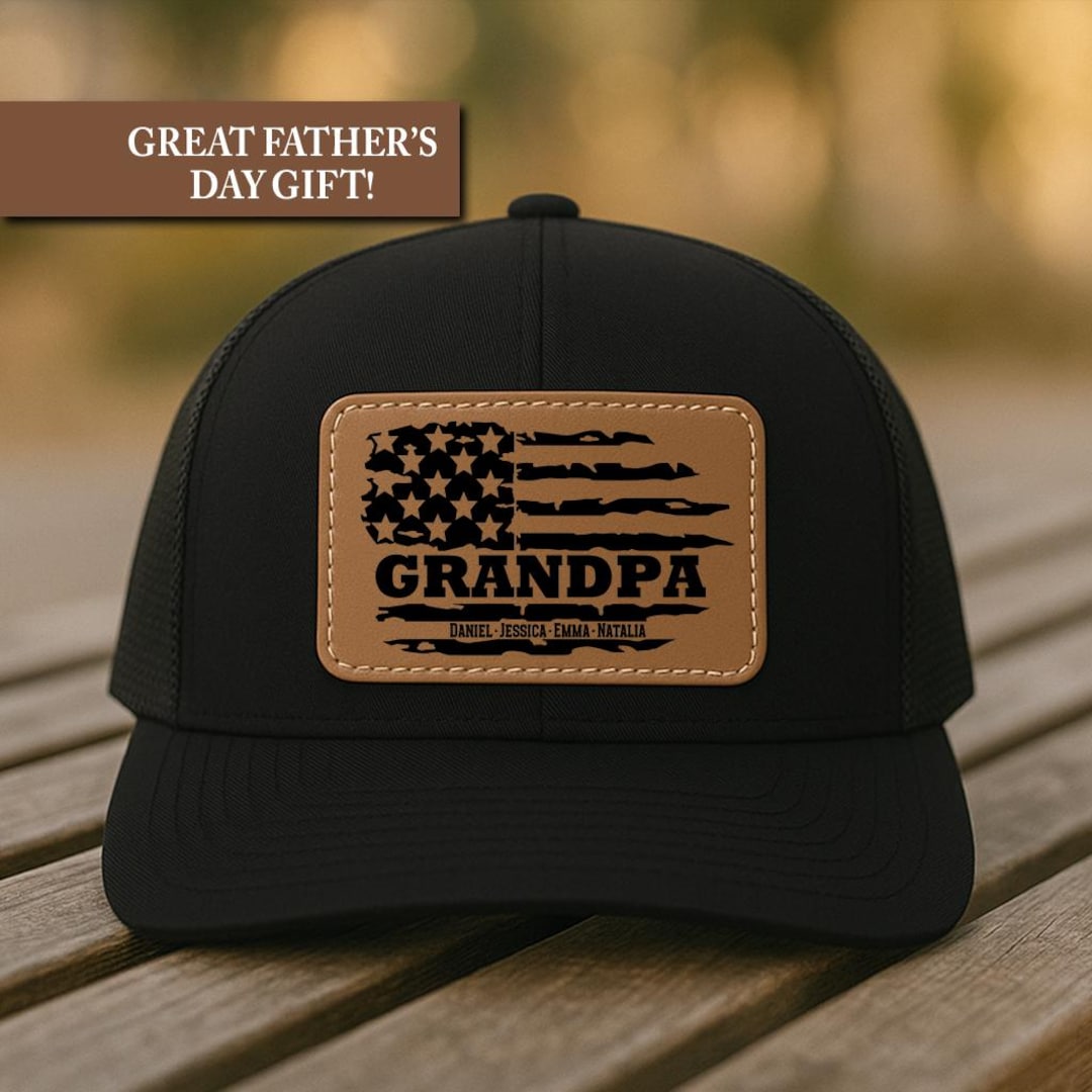 Custom Grandpa Hat With Grandkid Names, Grandpa Christmas Gift ...