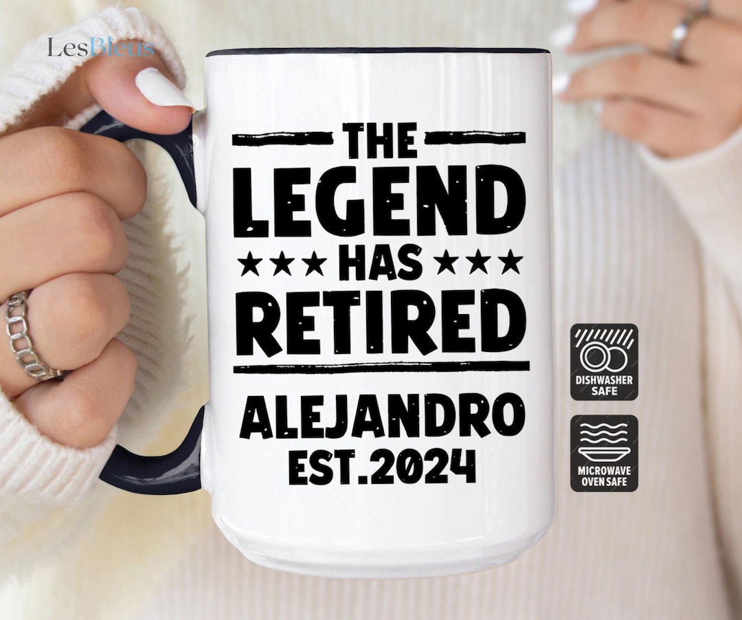 The Legend Has Retired Coffee Mug, Retirement Gift Mug. Personalized ...