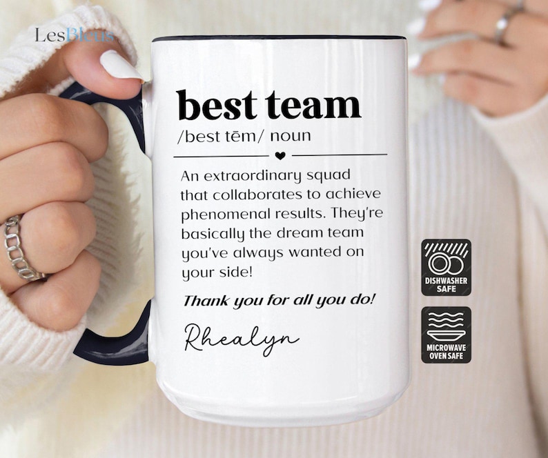 Personalized Team Mug, Secret Santa Office Gift, Custom Team Definition ...