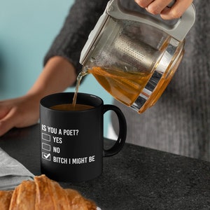 Poet Gift, Poet Black Mug, Gift for Poet, Poet Gag Gift, Poetry Gift ...