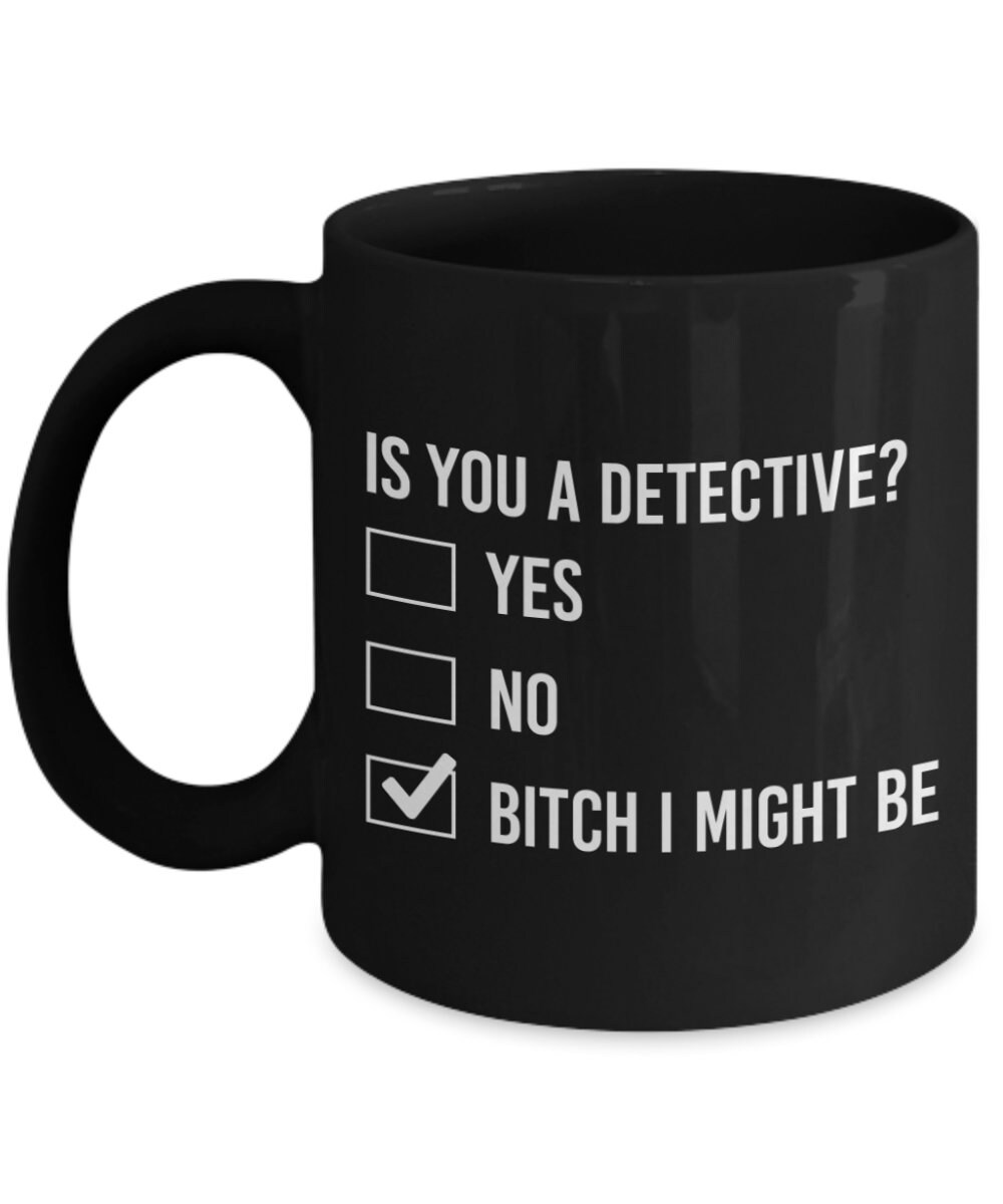 Detective Gift Detective Black Mug Detective Birthday - Etsy