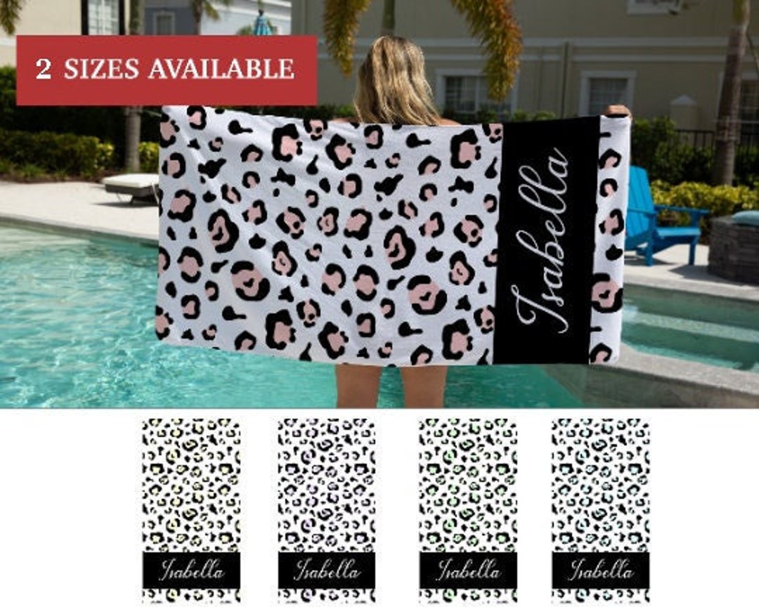 Personalized Cheetah Beach Towel, Cheetah Gifts for Women, Cheetah Pool ...