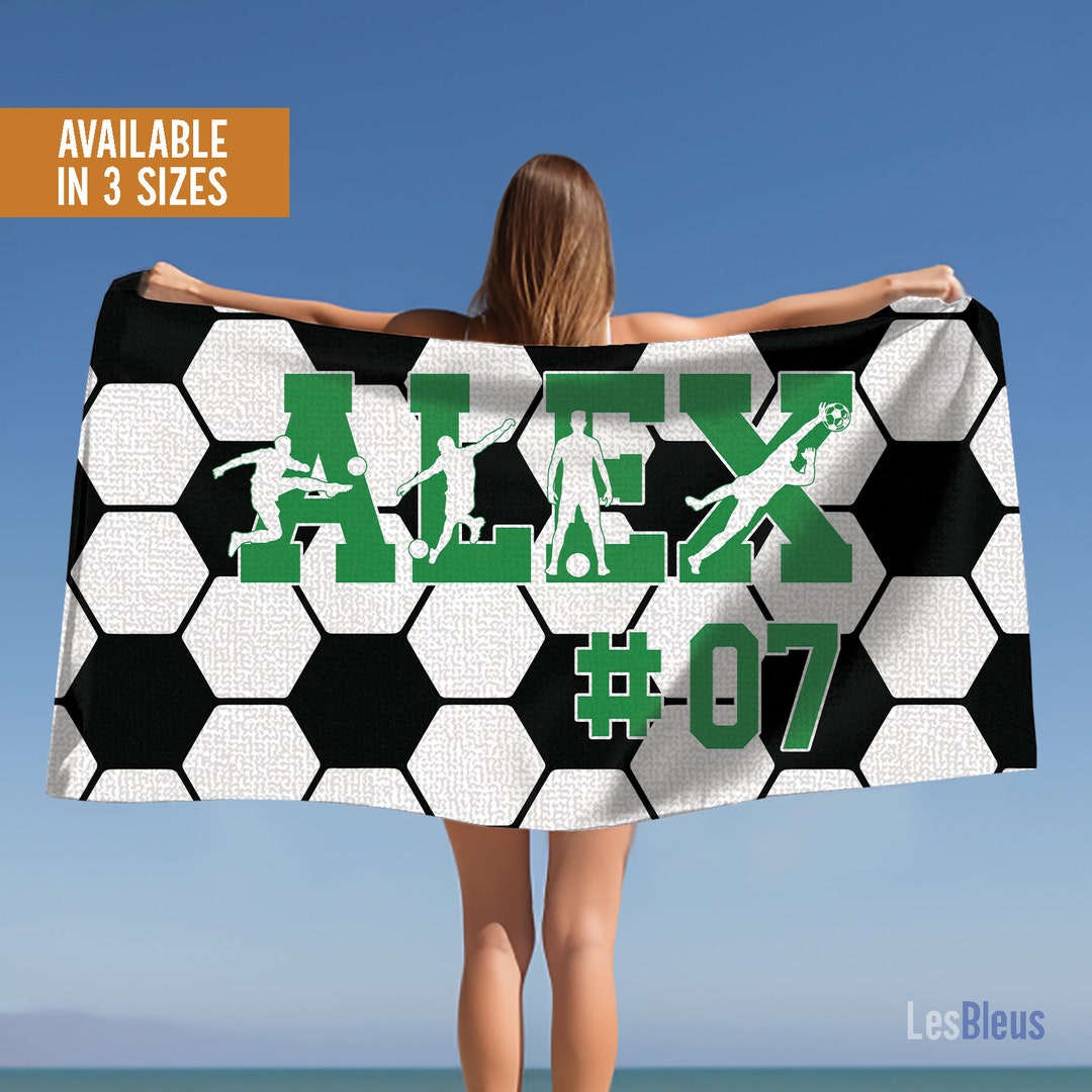 Soccer Beach Towel Personalized, Soccer Gifts for Boys, Soccer Pool ...