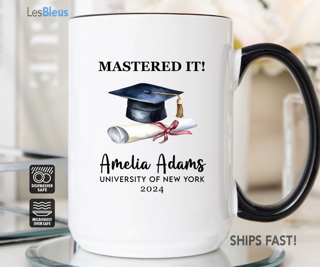Masters Degree Mug, Mastered It Mug, Masters Degree Graduation Gift ...