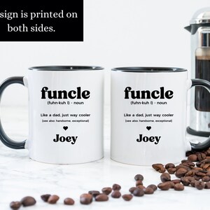 Funcle Definition Mug, Uncle Like a Dad Only Cooler Mug, Gift for Uncle ...