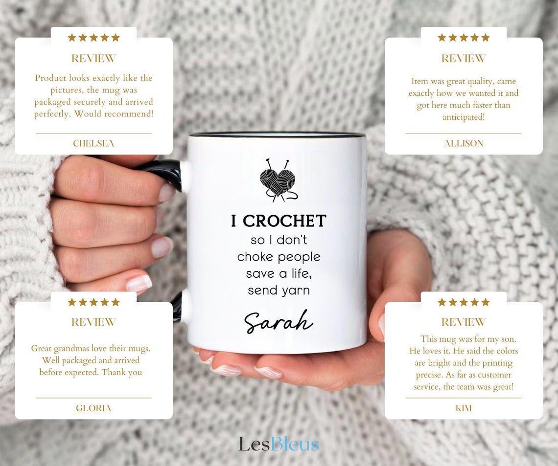 I Crochet so I Don't Choke People Coffee Mug, Personalized Crochet ...
