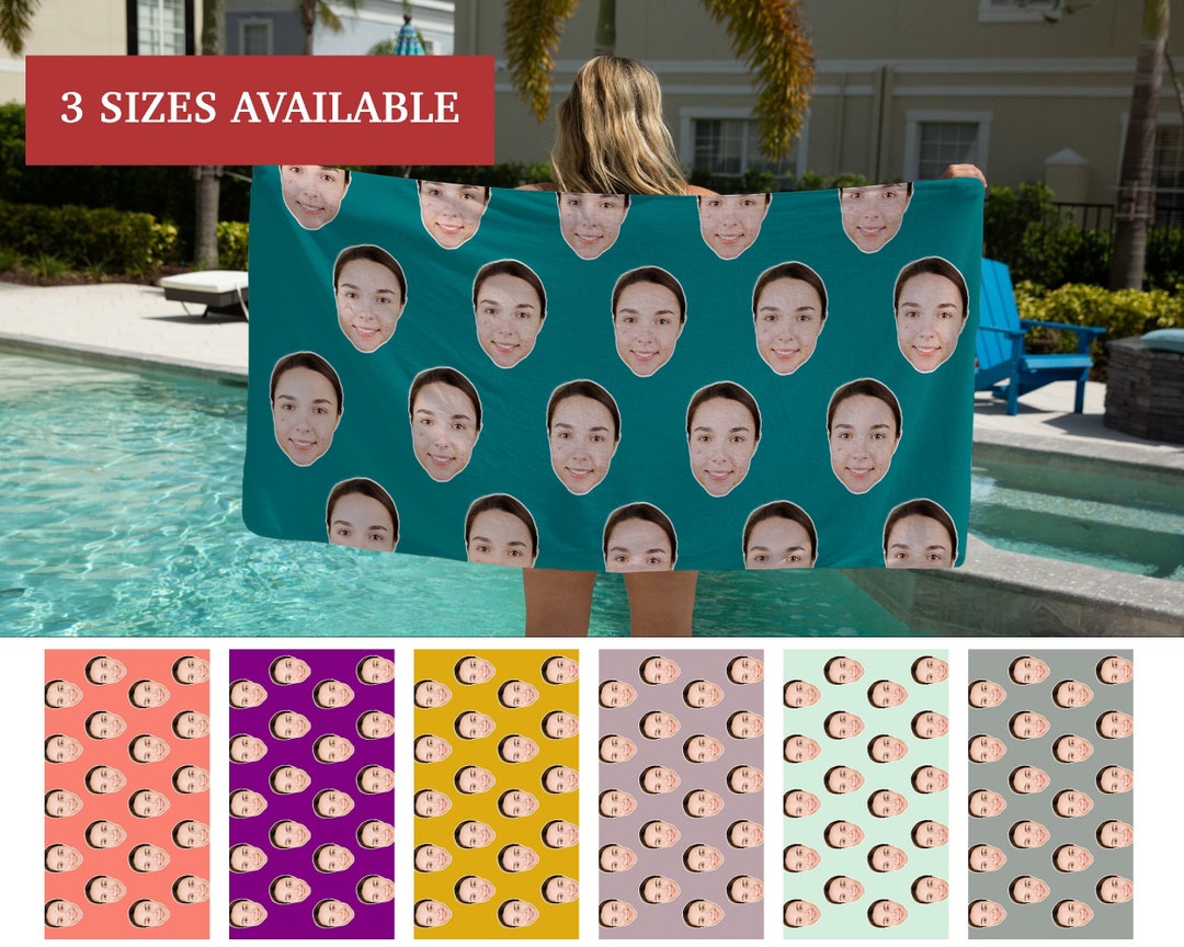 Custom Beach Towel, Beach Towel With Face, Pool Towel With Photo ...